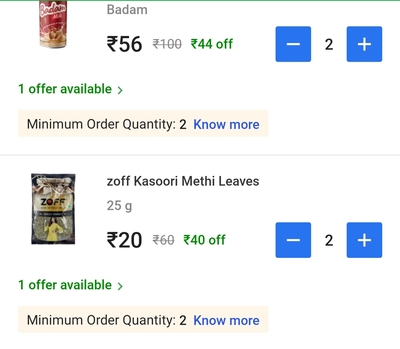 Flipkart Grocery- min. quantity Restriction started by Flipkart? | DesiDime