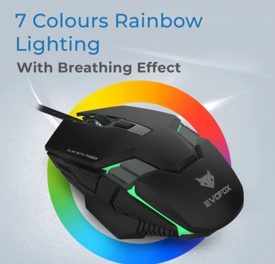 EVOFOX Spectre 3600 DPI Gaming Sensor and 7 Colours Rainbow Lighting ...