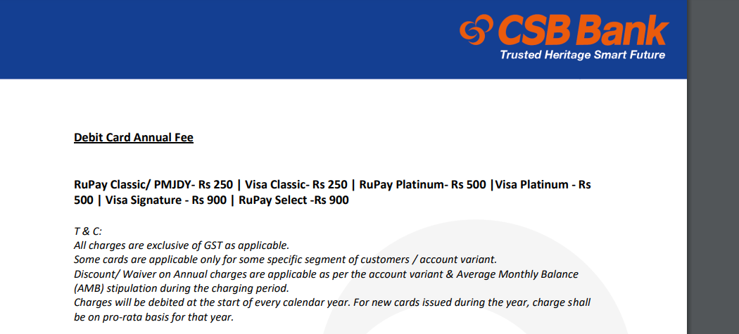 CSB Bank launch 4 new RuPay Platinum/Select debit cards | DesiDime