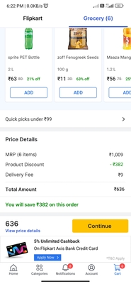 Flipkart now delivery charges for grocery. | DesiDime