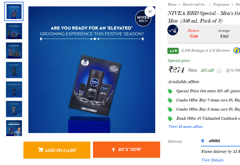 NIVEA BBD Special - Men's Grooming Kit (With Signed Celebrity Card ...