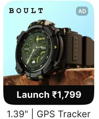 Boult Thrux 1.39''HD Screen, GPS Tracker, Working Crown, BT Calling ...