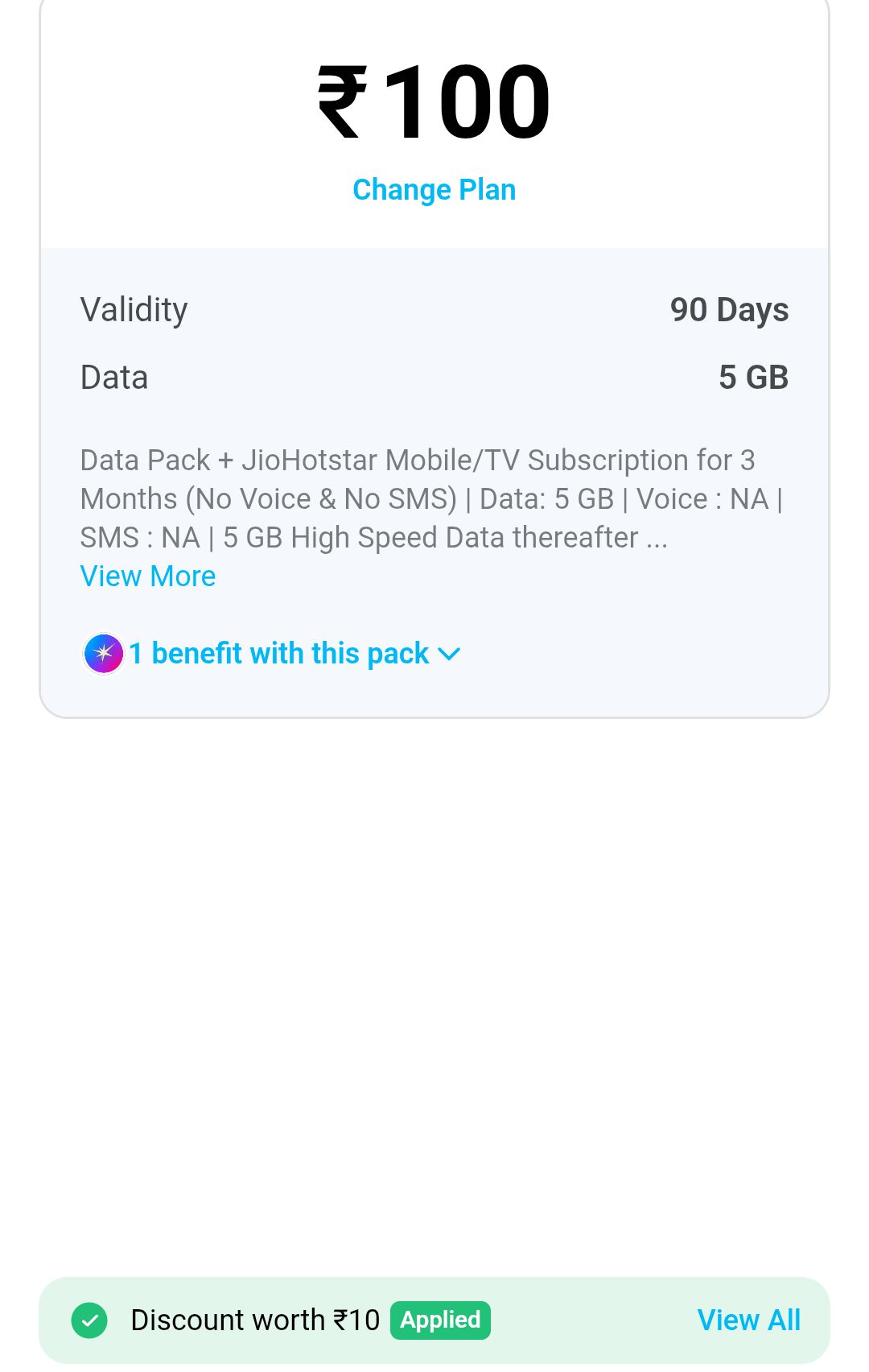 Get ₹10 instant discount on Mobile Recharge of ₹100 or more [select ...