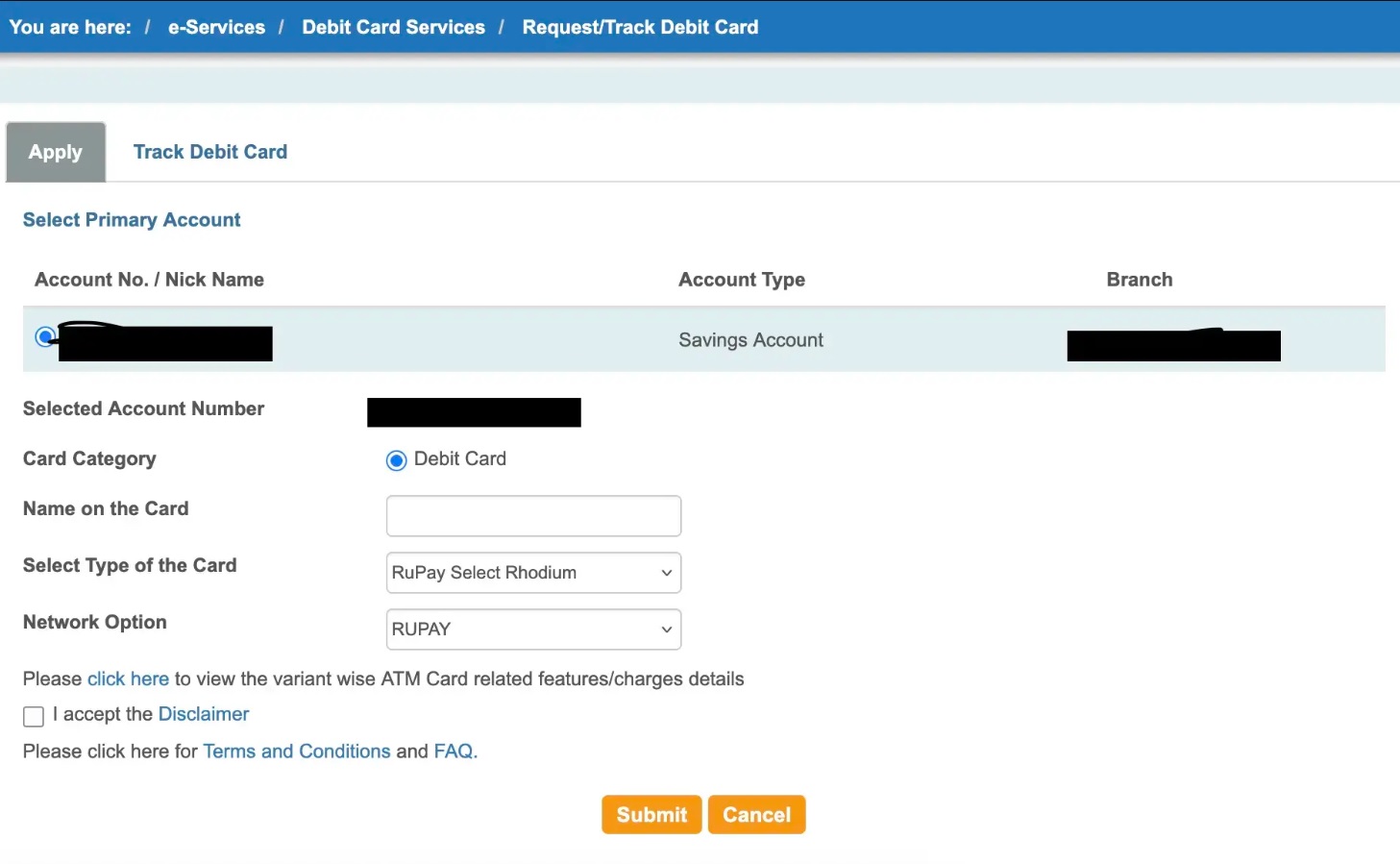 All SBI Salary account all Premium RuPay Debit card Codes and Card ...