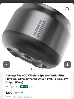 Dubstep Pop 600 Wireless Speaker, TWS Pairing, 6W (Account Specific ...