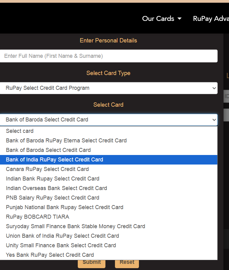 All RuPay Credit card issuer bank list & How to change Visa Card to ...