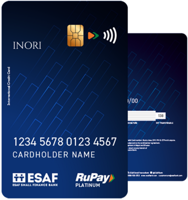 ESAF Bank RuPay INORI Credit Card | Lifetime FREE | 1.25% cashback ...