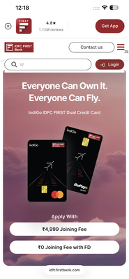 IndiGo x IDFC FIRST Bank Credit Card | RuPay + Mastercard | 5% BluChips ...