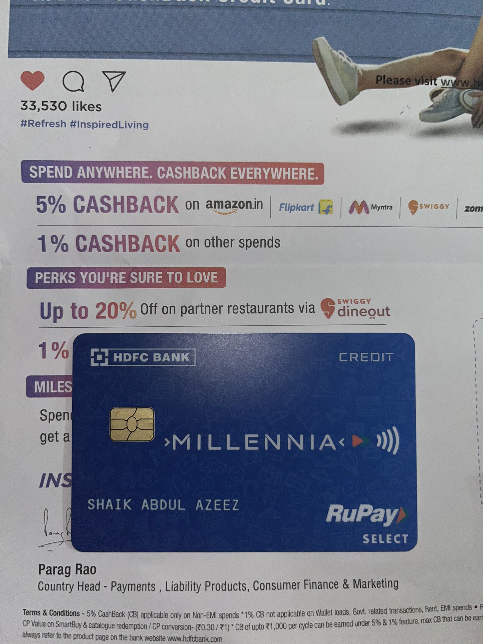 HDFC Millennia RuPay Credit card Launch | 6% to 12% on Amazon, 5% ...