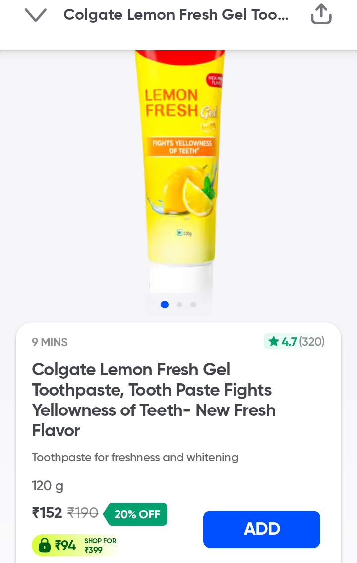 Colgate Lemon Fresh Gel Toothpaste, Tooth Paste Fights Yellowness of ...