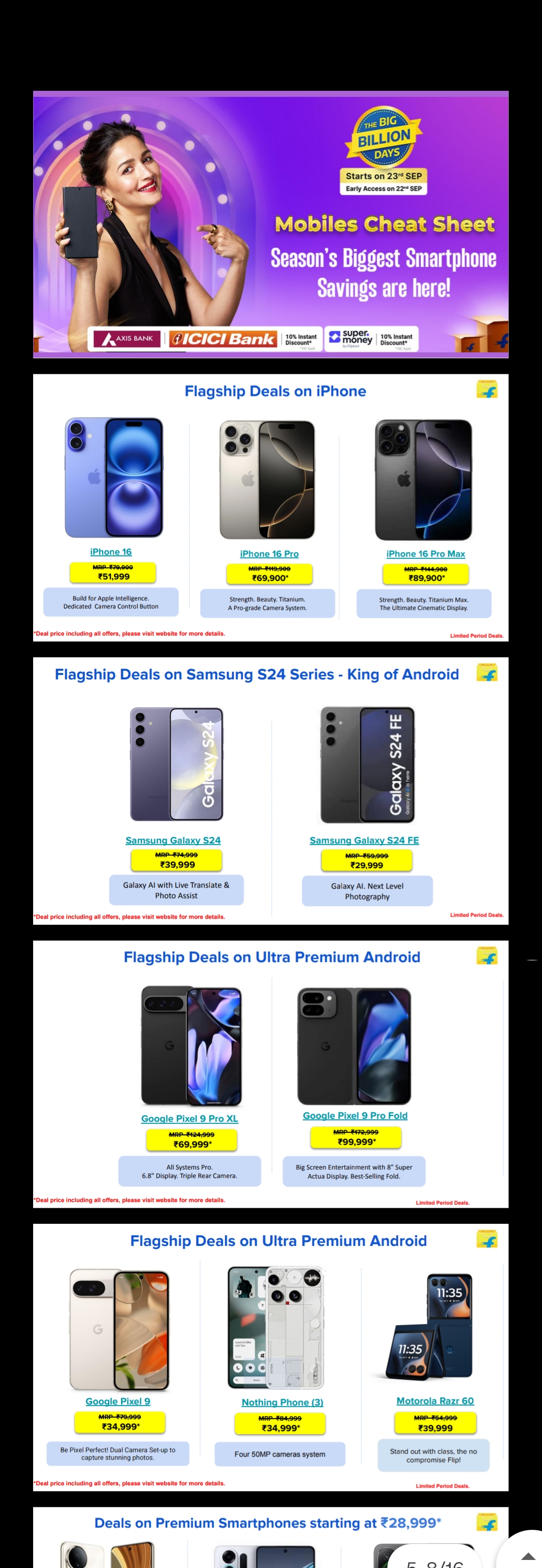 [Cheat Sheet] All Mobiles Price Reveal - Flipkart Big Billion Days 2025 | DesiDime