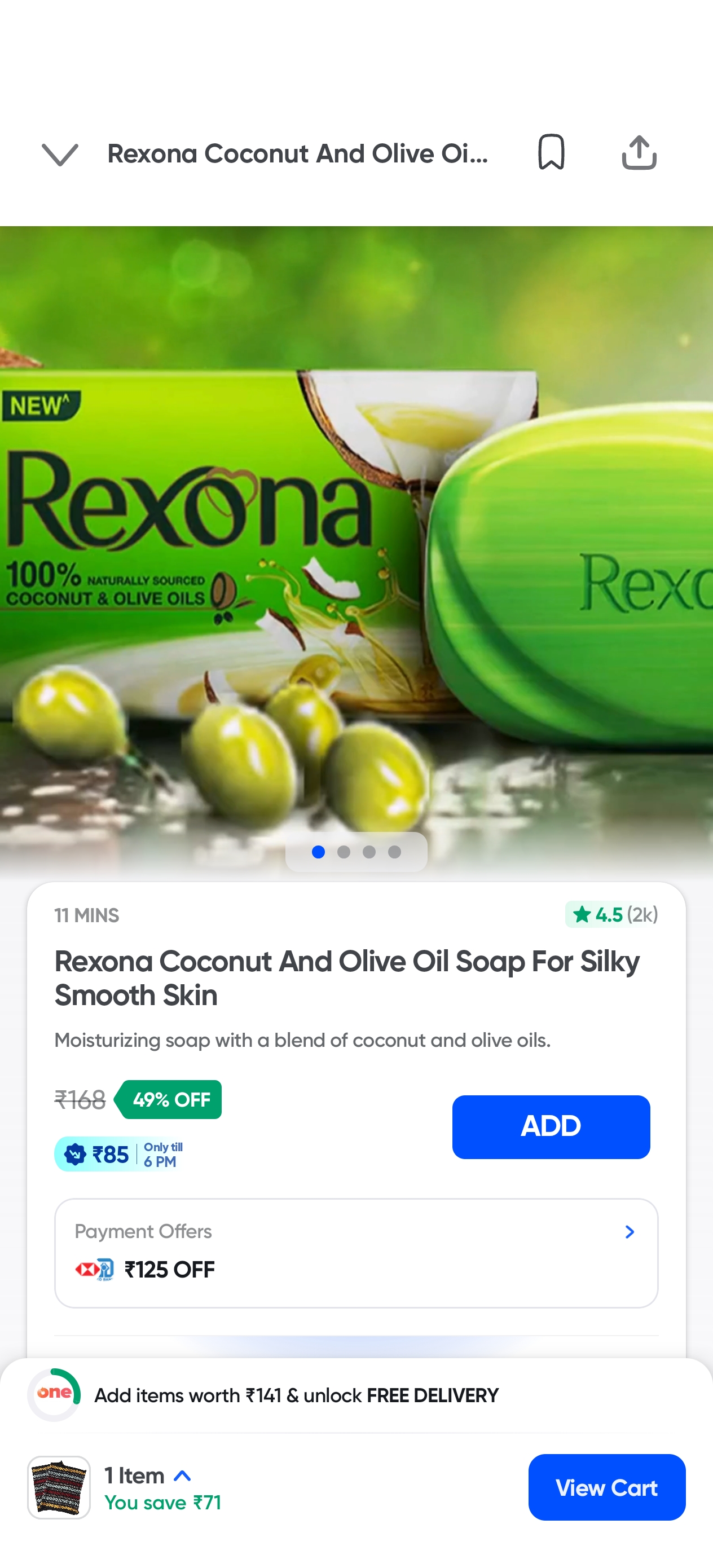 Sold Out: Rexona Coconut And Olive Oil Soap For Silky Smooth Skin 400g ...