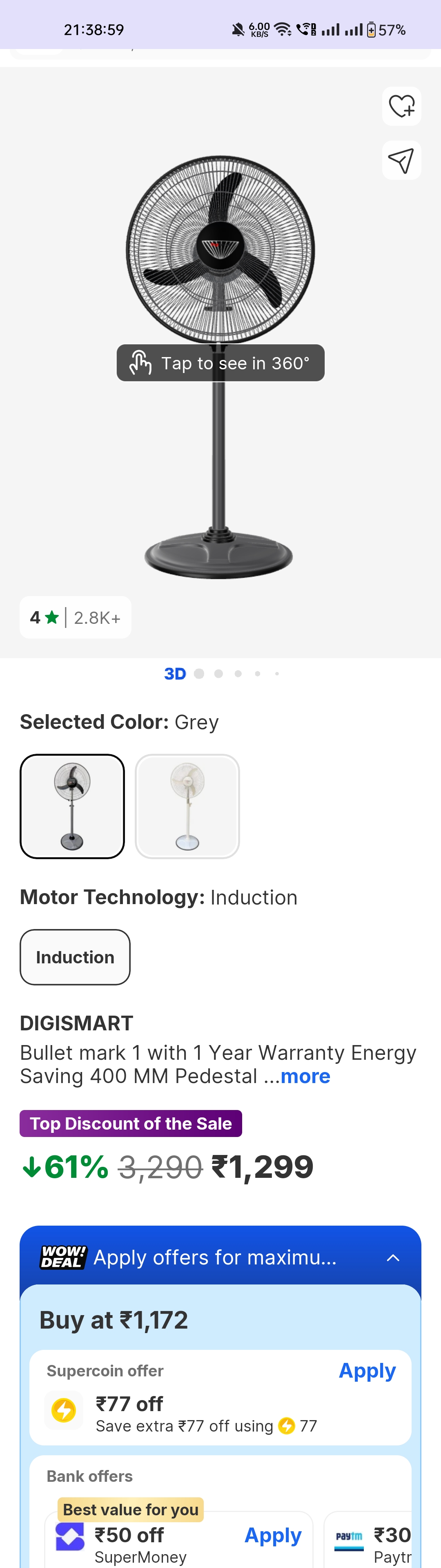 DIGISMART Bullet Fan | DesiDime