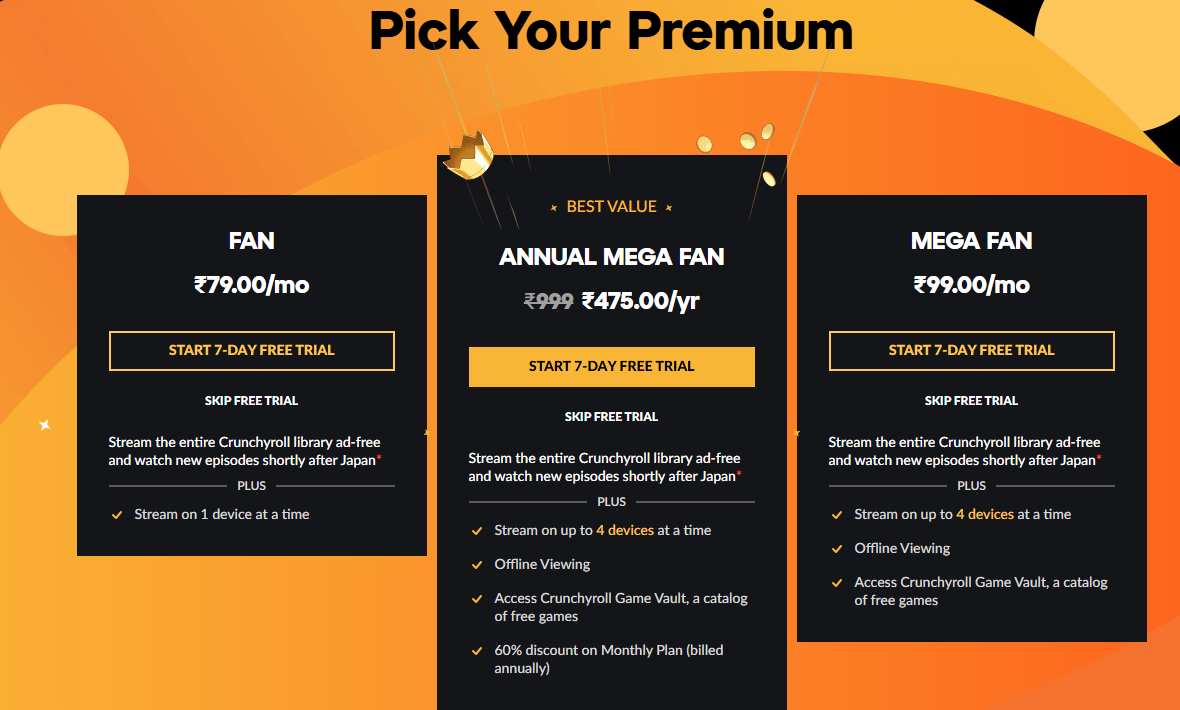 {LOWEST EVER} - crunchyroll 1 Year Plan @475 | Desidime