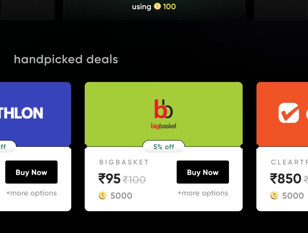 BigBasket 100 Rs Gift Card at 40% Discount on Cred | DesiDime