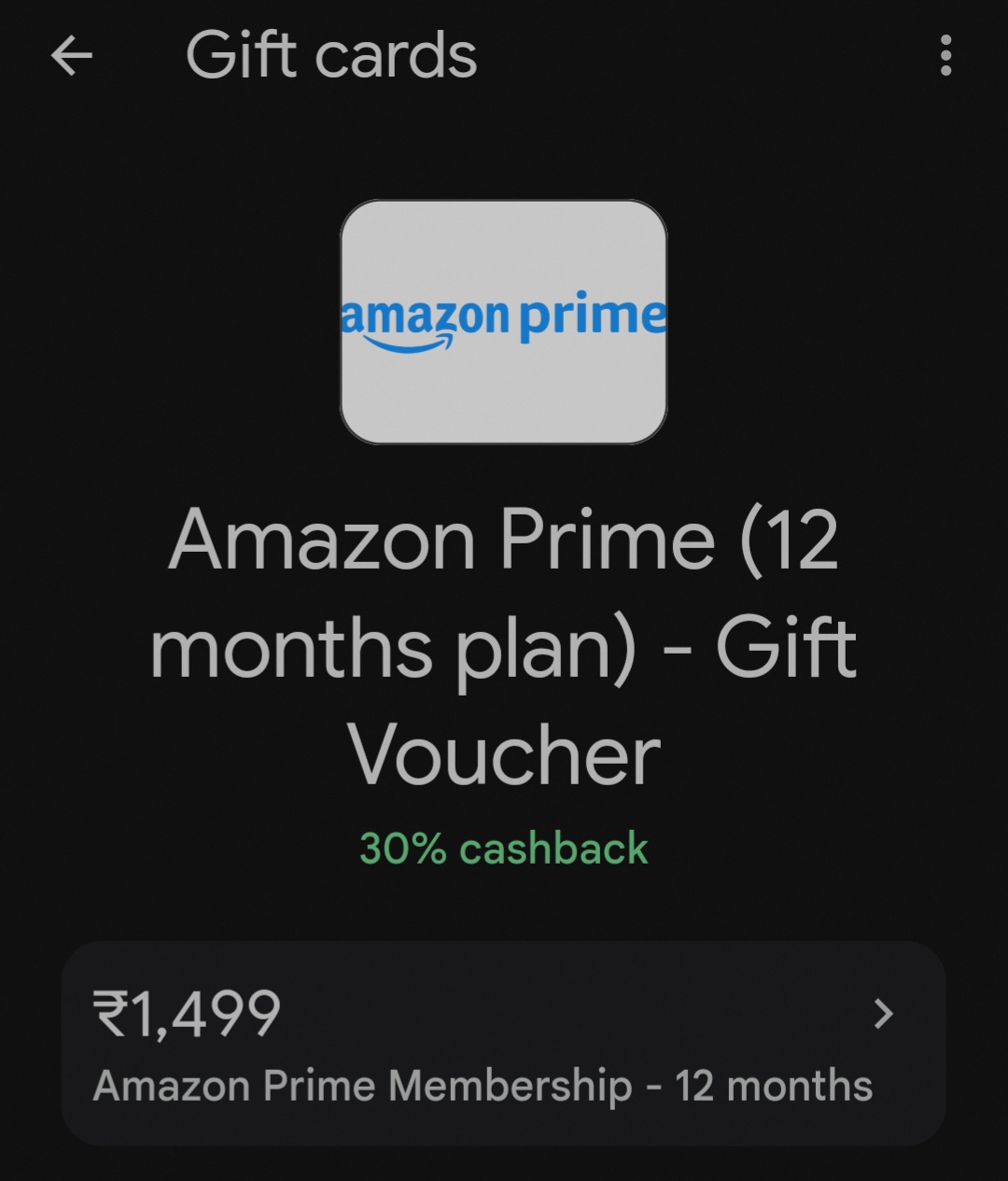 Amazon Prime Membership GV 30% cashback on GPay | DesiDime