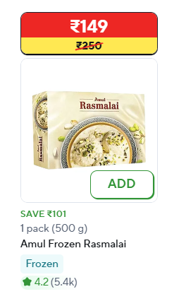 Amul Frozen Rasmalai | DesiDime