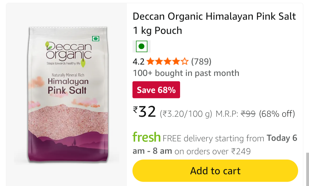 Fresh - Toor Dal, Cashew, Almond, Coconut Oil, Pistachios and more Upto ...