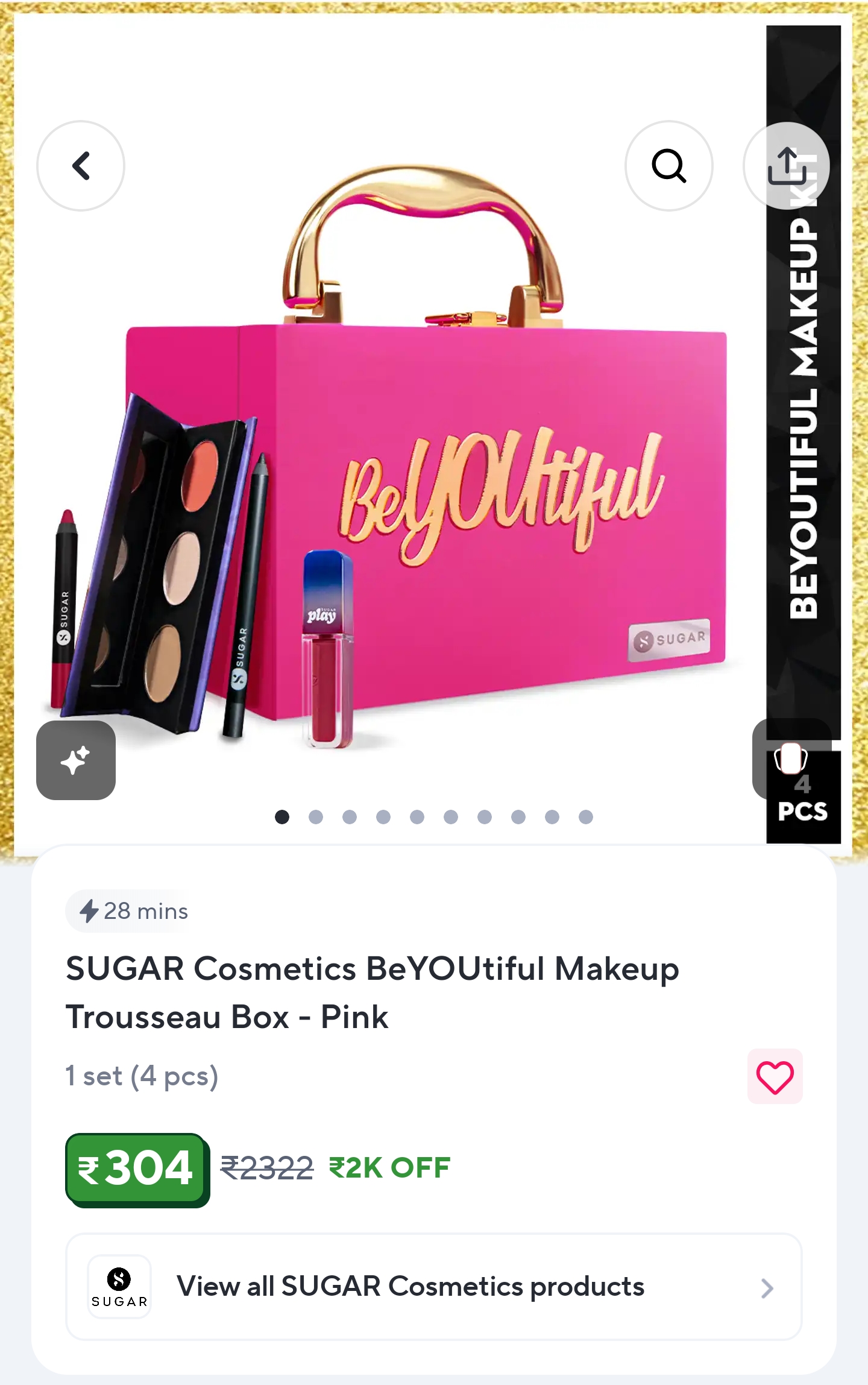 Zepto Loot Deal || SUGAR Cosmetics BeYOUtiful Makeup Trousseau Box ...