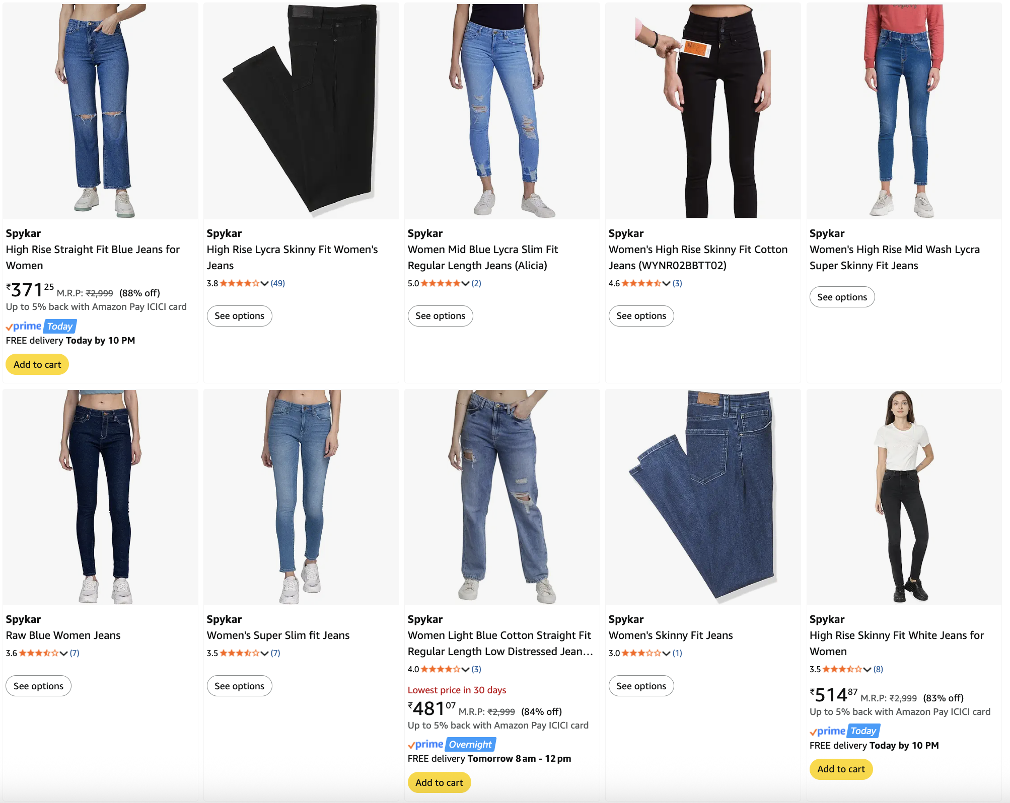 Amazon.in : Spykar womens jeans 88% off | DesiDime