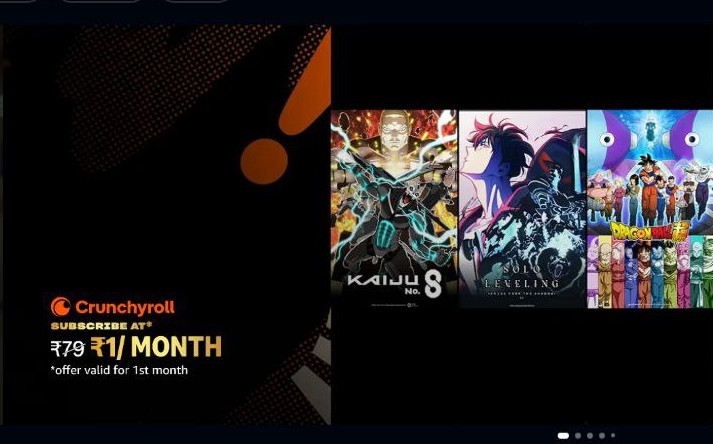 Prime Video X Crunchyroll 1 Month Rs.1 | Desidime