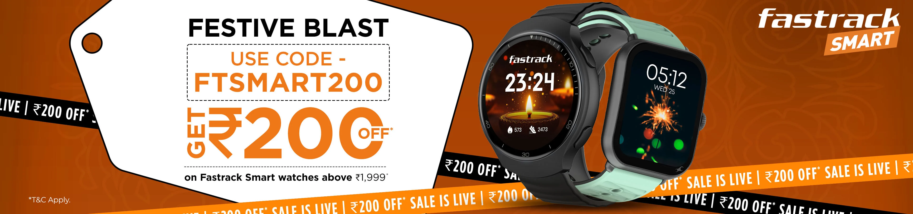 Fastrack Festive Blast - Get Rs.200 Off on Fastrack Smart Watches Above ...