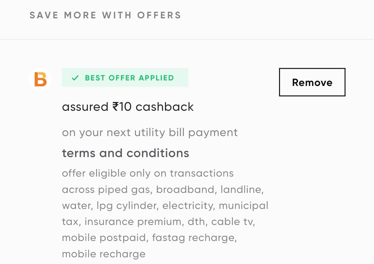 Cred - Rs 10 cashback on utility bills (no min order) + rs 50 Bigbasket ...