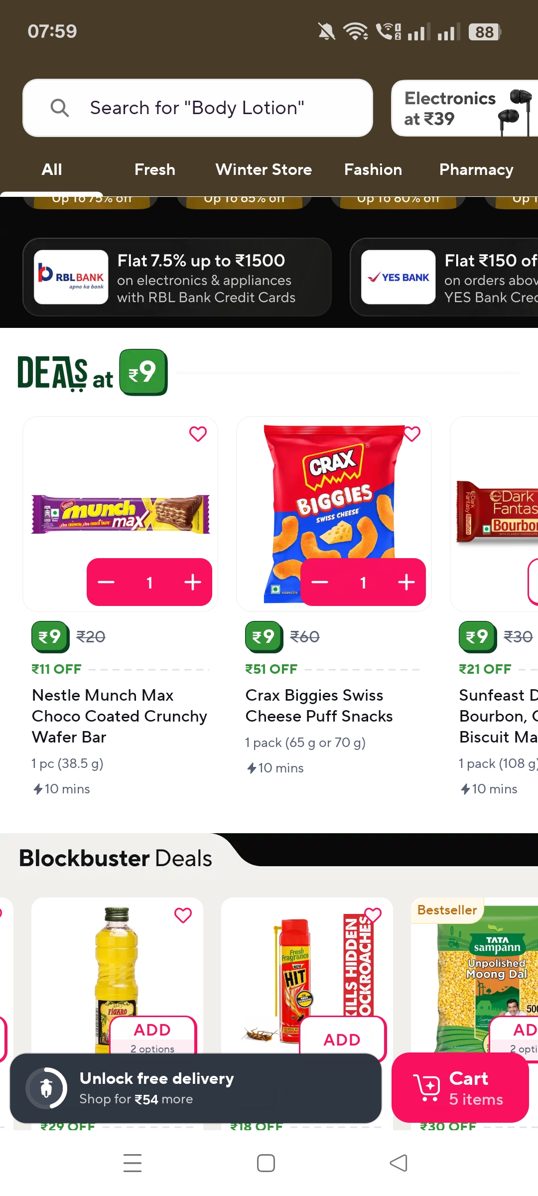 Zepto - Deals @ 9 (Biscuits/ Chips/ Chocolate) (User/Location specific ...