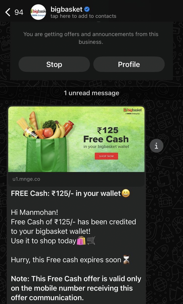 BigBasket: ₹125 FreeCash Credited to Select Accounts | DesiDime