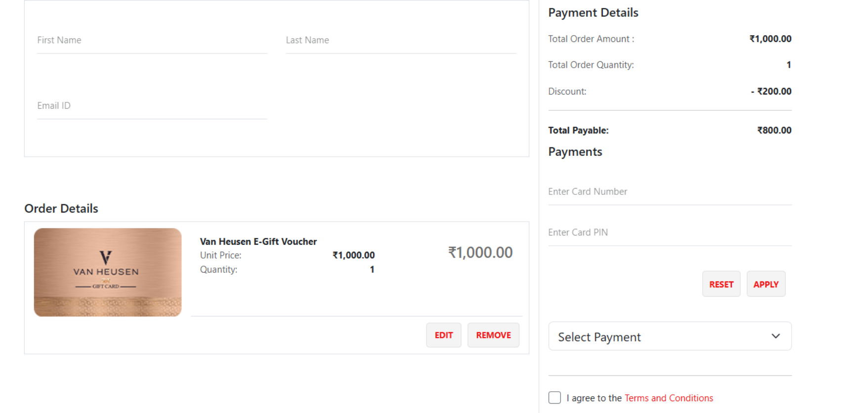 Van Heusen E-Gift Voucher 20% OFF | DesiDime