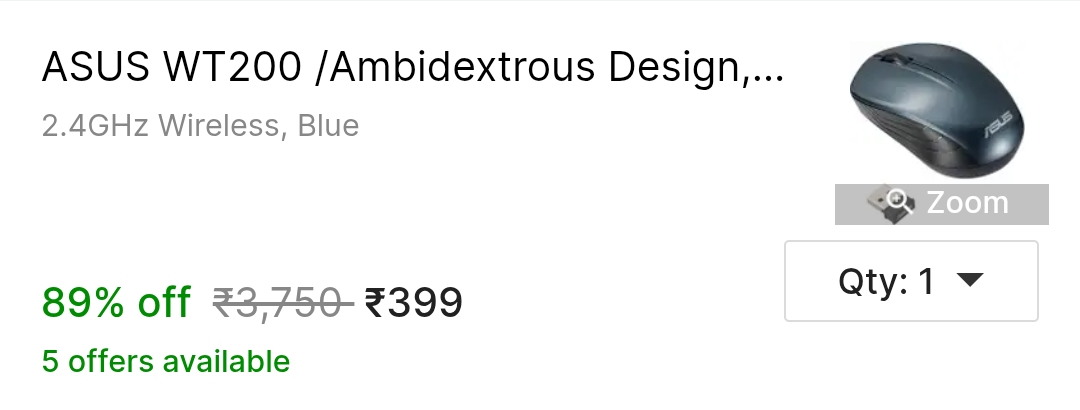 ASUS WT200 /Ambidextrous Design,Runs on 1 AA Battery- upto 15 months ...