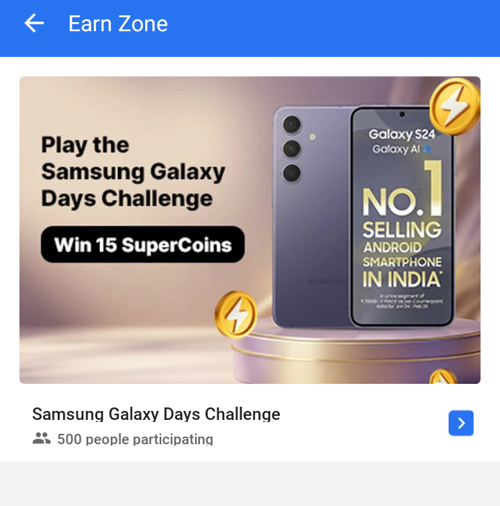 Win 15 supercoins by completing this samsung galaxy days challenge ...