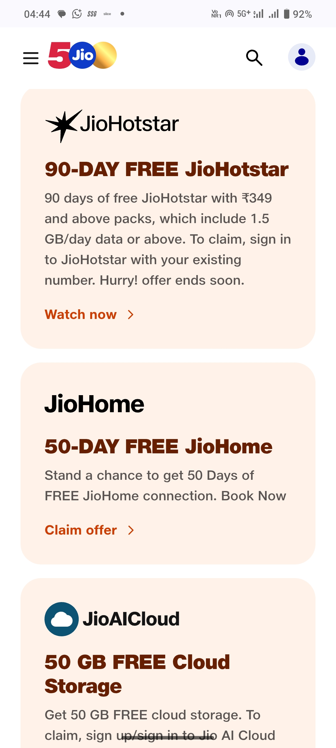 FREE 90 days JIO hotstar valid for users with 349 and above recharge ...