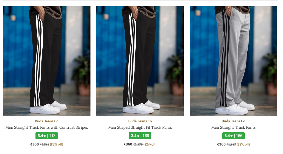 Buda Jeans Co. - Up To 82% Off on Men's Track Pants | DesiDime