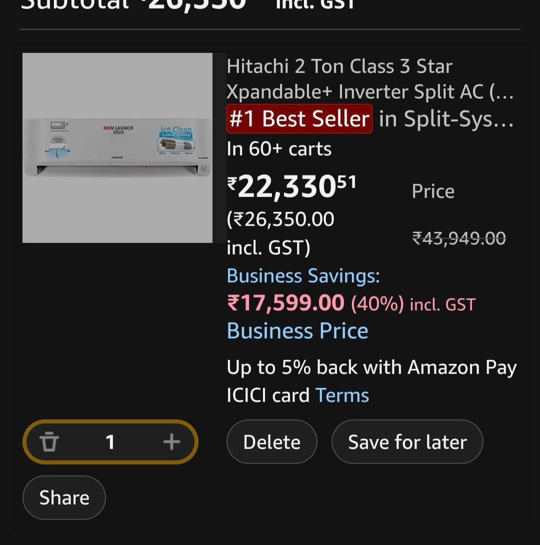 Hitachi 2 Ton Class 3 Star Xpandable+ Inverter Split AC (100% Copper, 4 ...