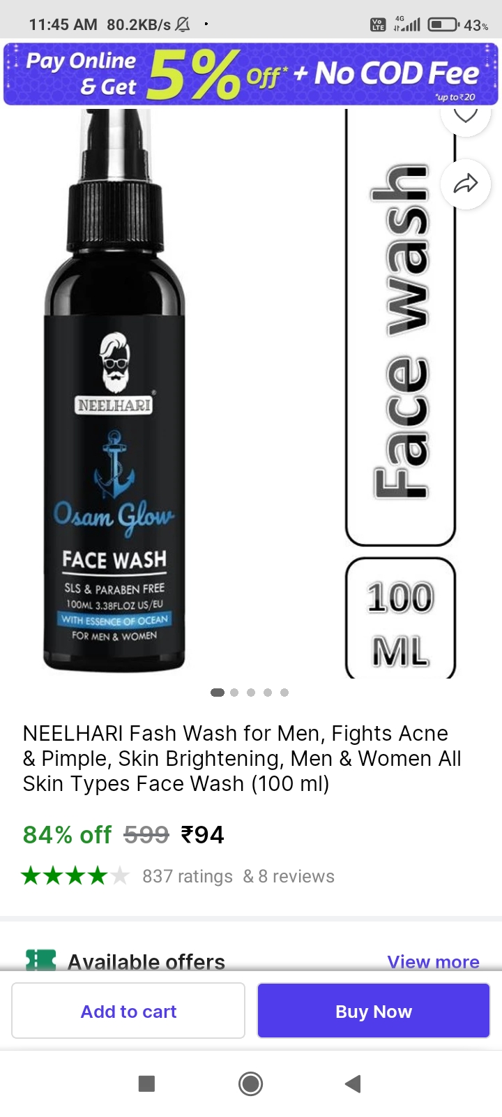 NEELHARI Face Wash 100ml | DesiDime