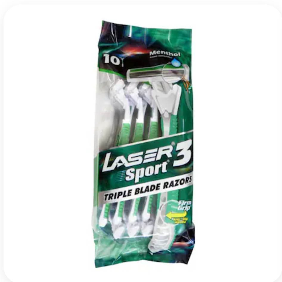 Laser 3 Sport Triple Blade Razor [ 10 Pieces ]at Rs 75 | DesiDime