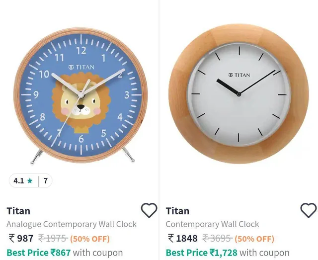 Myntra | Upto 53% off on Titan Wall Clocks | DesiDime