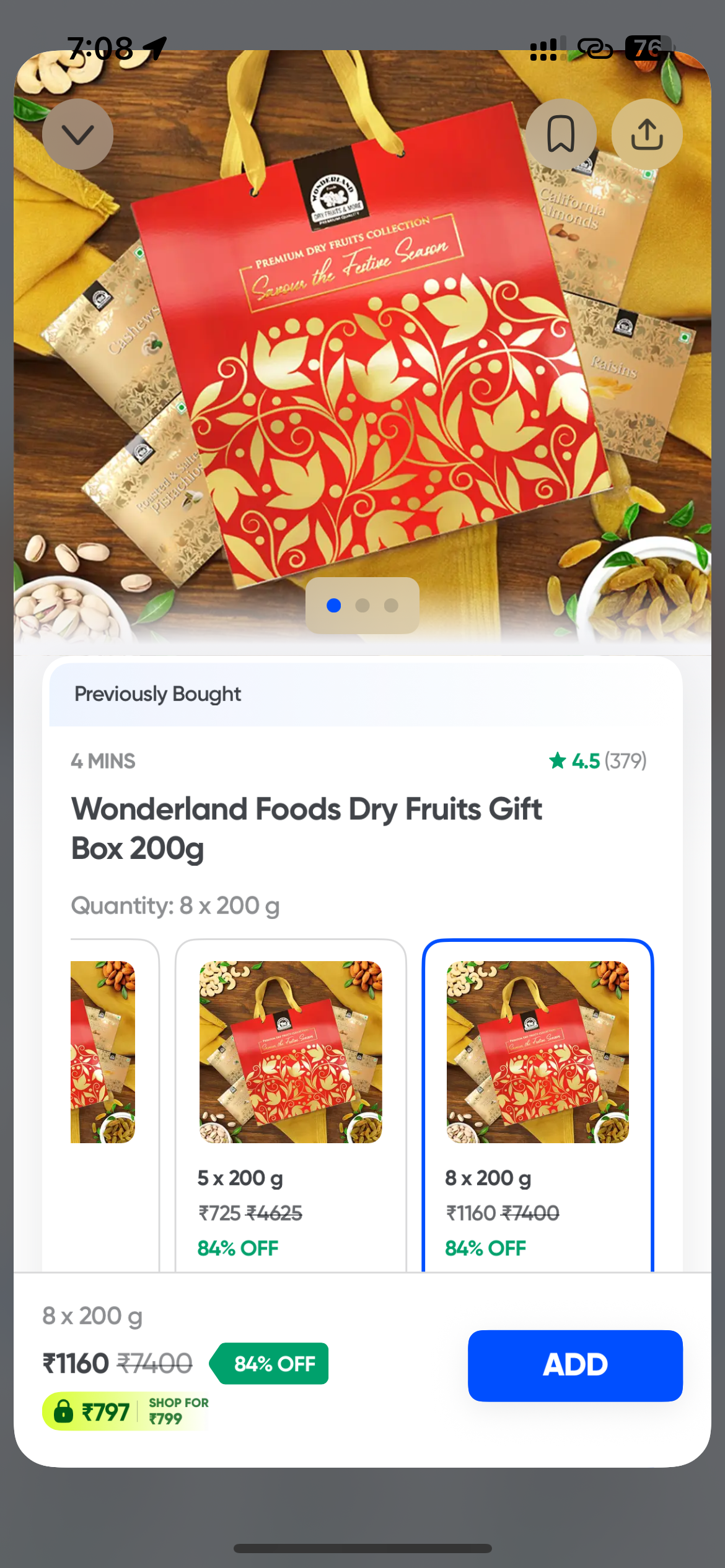 Wonderland Foods Dry Fruits Gift Box 8 * 200g | DesiDime