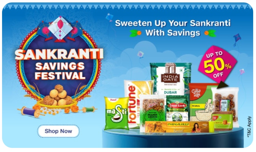 Sankranthi Grocery Saving Festival Upto 50% Off on Groceries Jiomart ...