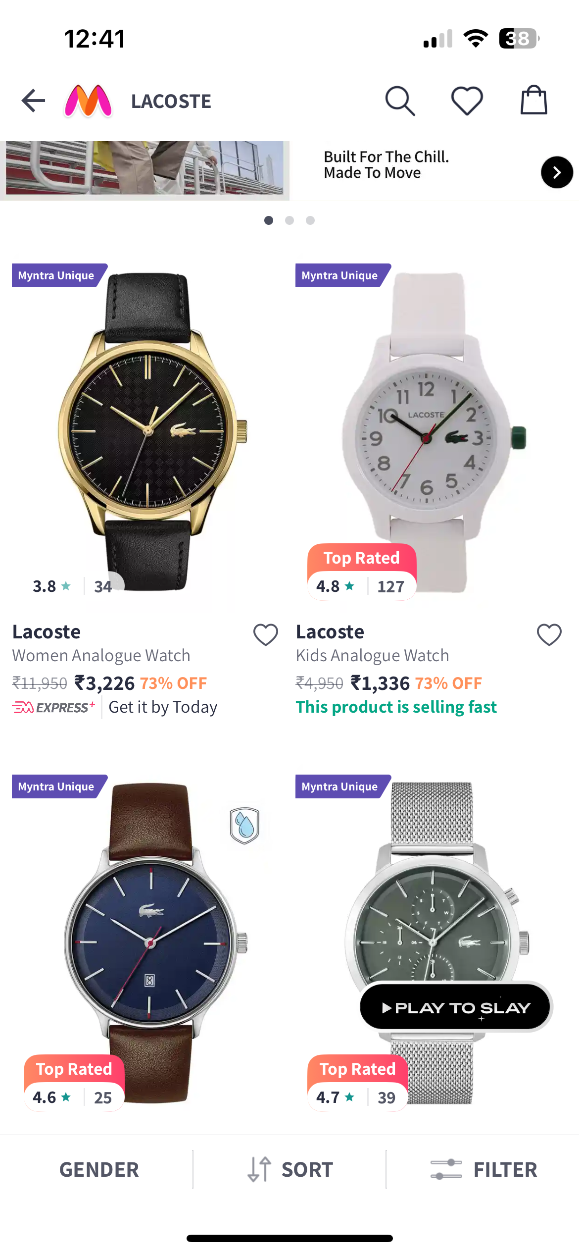 Lacoste Watches on Myntra upto 73% off + extra off with coupons and ...
