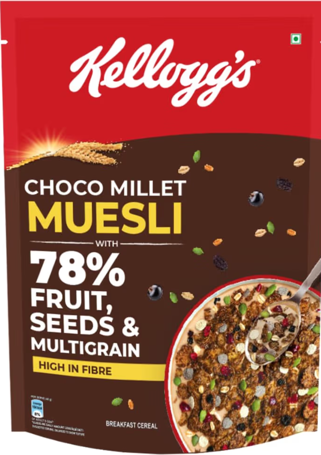 Kellogg's Choco Millet Muesli with 78% Fruit, Seeds & Multigrain 400g ...
