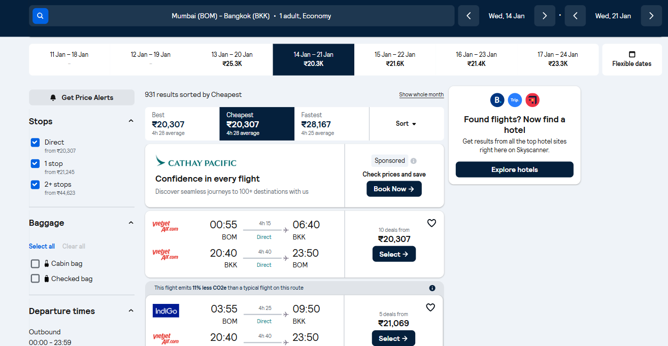 Skyscanner - Mumbai to Bangkok at Rs. 20307 | DesiDime