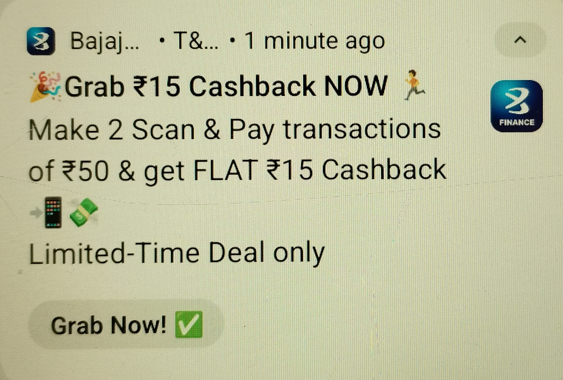 Flat Rs 15 cb on 2 scan and pay txn of min Rs 50 | DesiDime