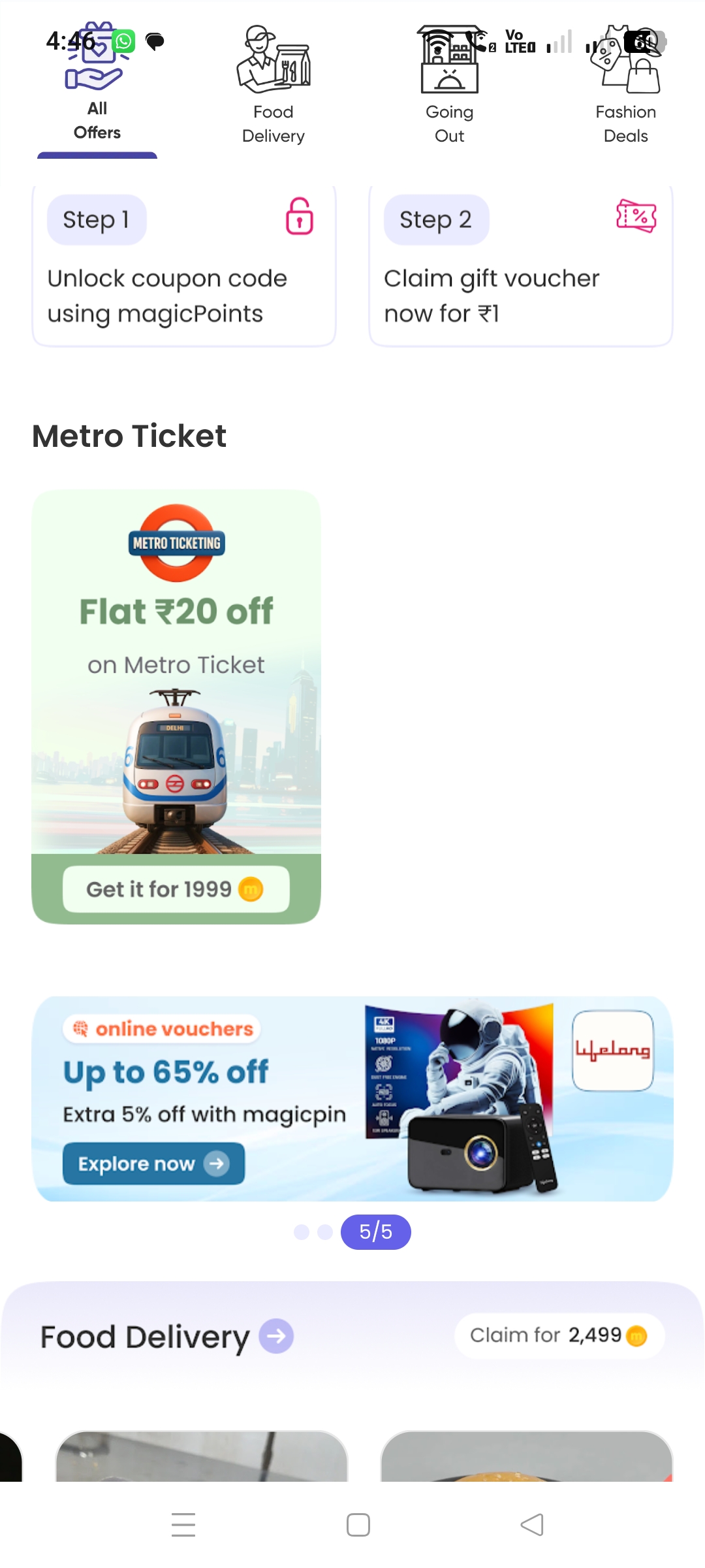 Magicpin get 20rs off on ur metro ticket( using 1999 magic pin coins )( account specific) | DesiDime