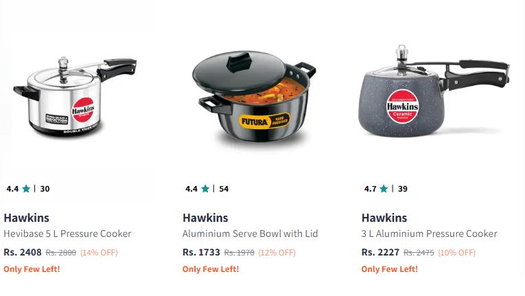 Upto 16% off :Hawkins Pressure Cookers | DesiDime