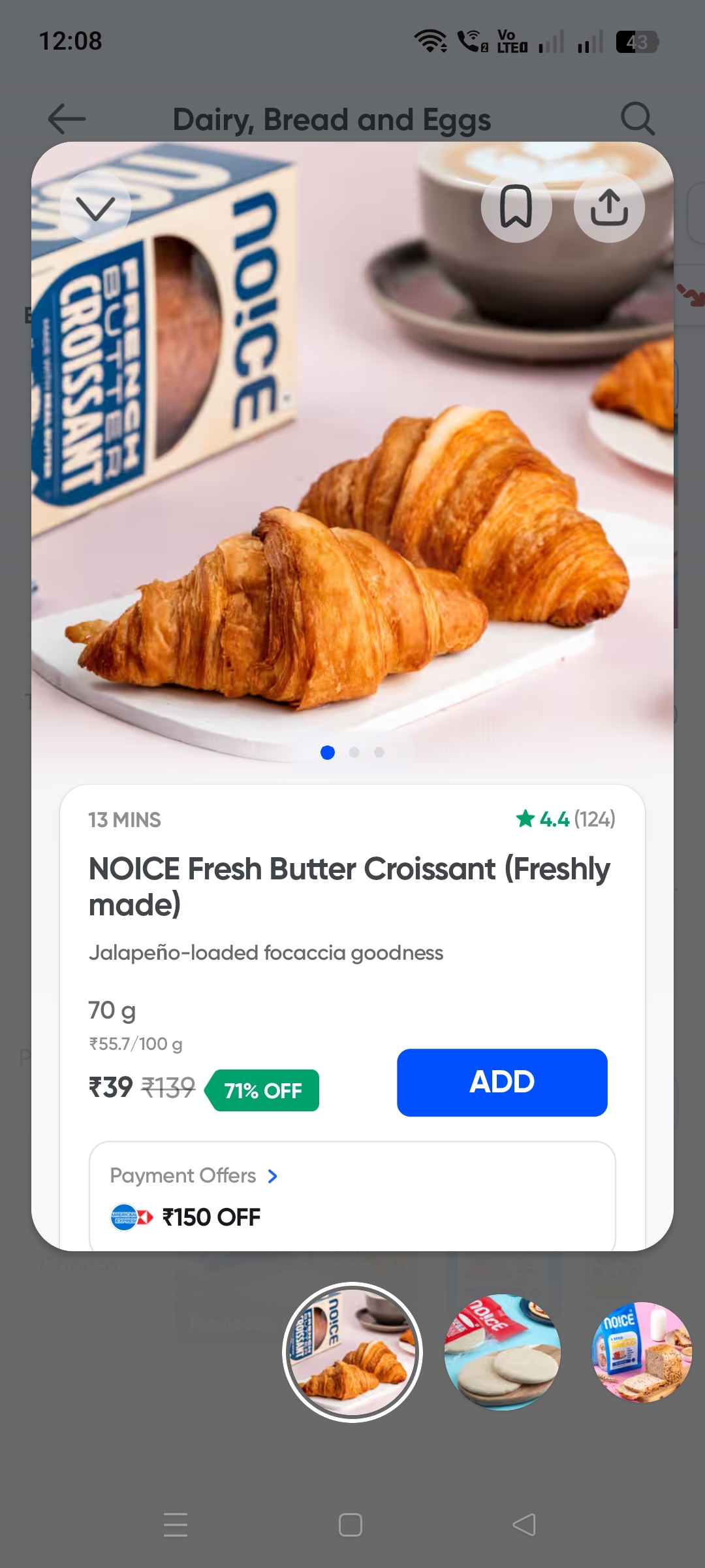 Check out NOICE Fresh Butter Croissant (Freshly made) at 71% off on ...