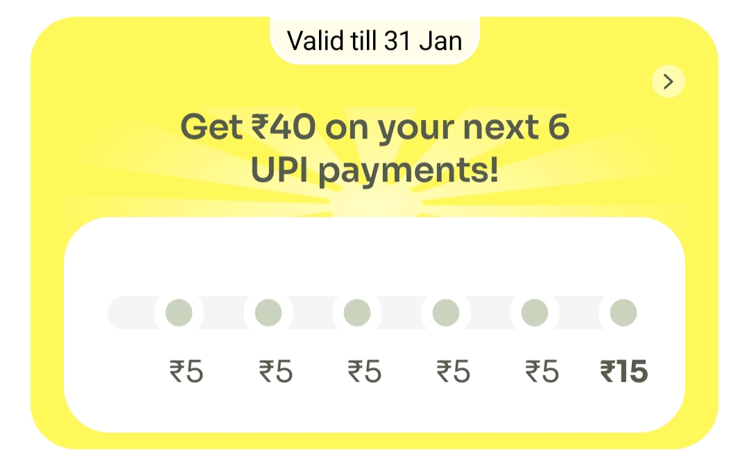 Get ₹40 on Your Next 6 UPI Payments (User Specific) | DesiDime
