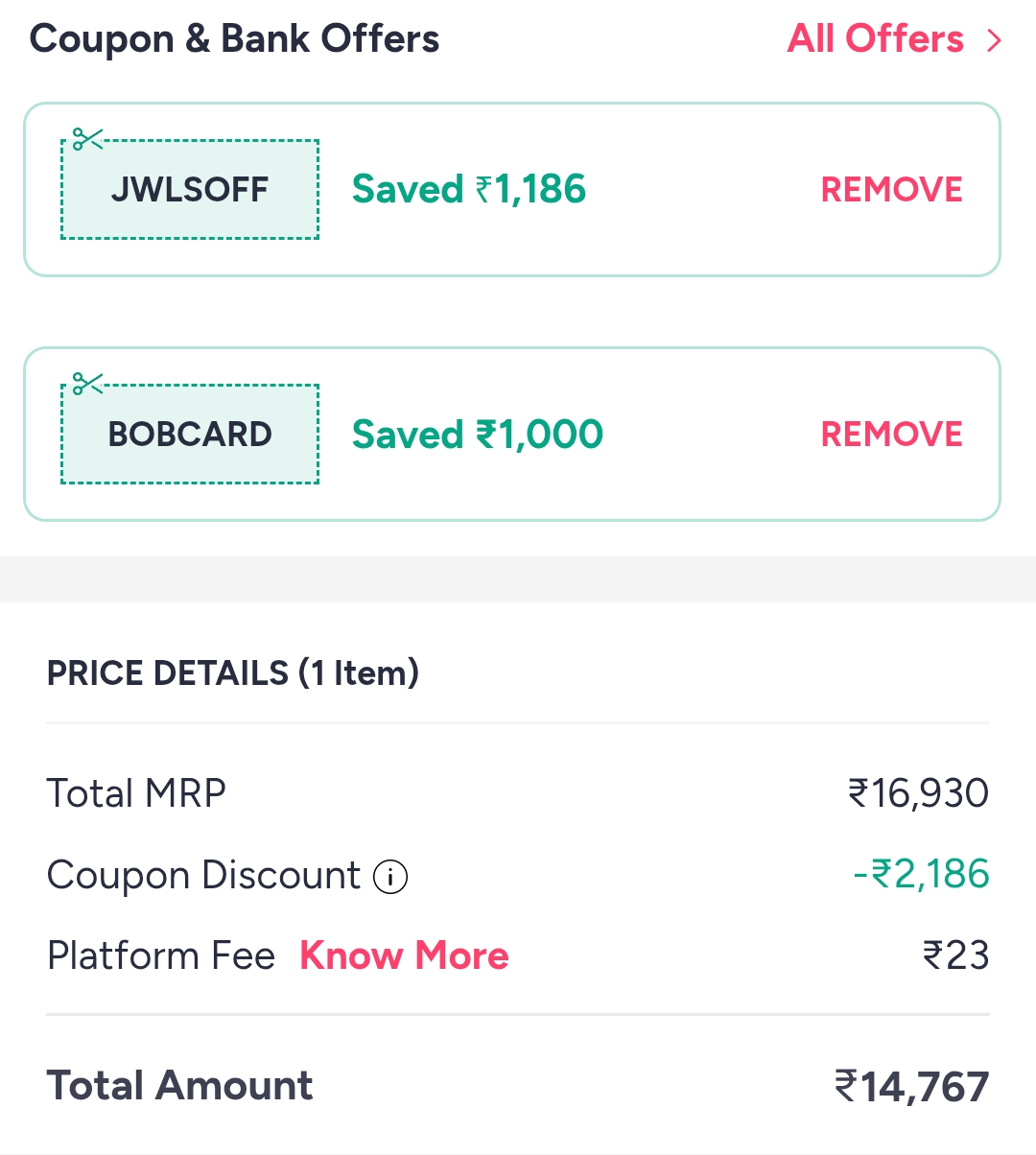 PNG 1gm 995 Ring @ 14.2k using BOB Eterna Card | DesiDime