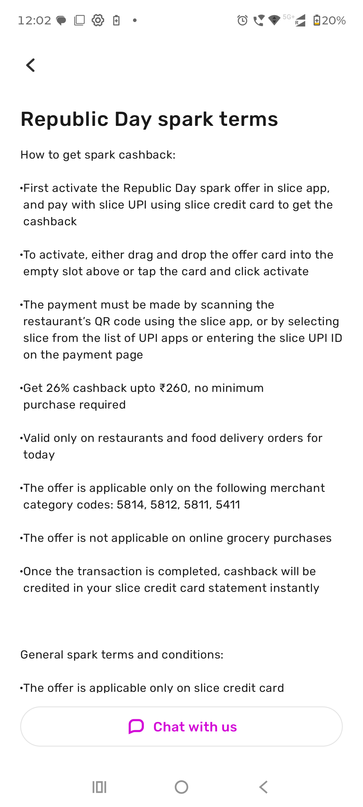 Slice new spark - 26% cashback upto 260 on restaurant/ food delivery ...